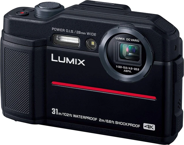 PANASONIC COMPACT DIGITAL Camera Lumix Waterproof 4K Video Black DC-FT7 ...