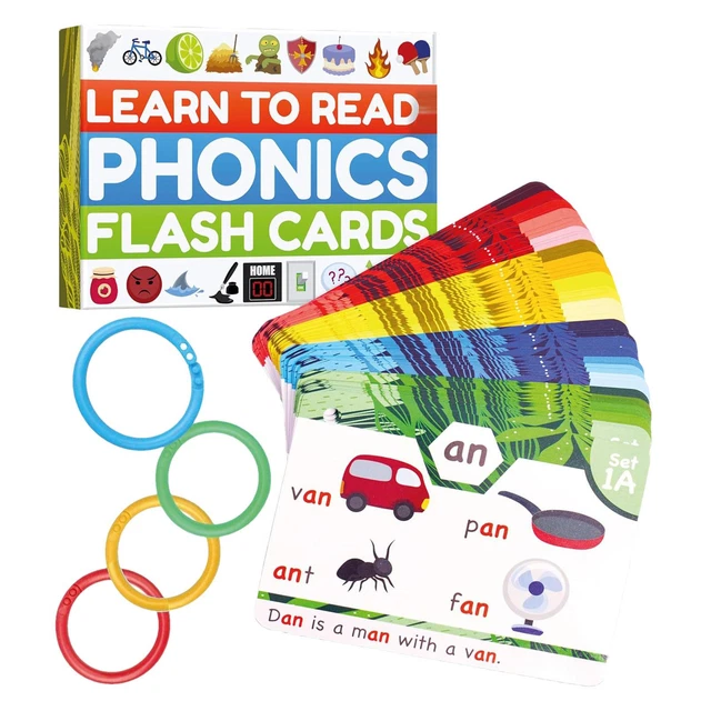 PHONICS FLASH CARDS Learn to Read Spelling Reading Sight Words Phonics Games £17.03 - PicClick UK