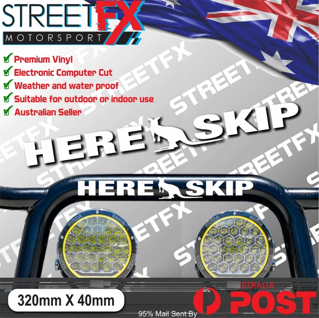 HERE SKIP V2 Sticker Decal Kangaroo Skippy 4x4 4WD Bullbar Outback ...