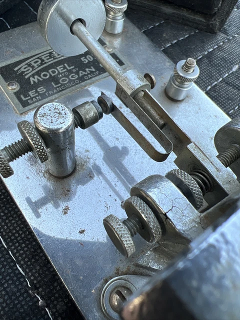 VINTAGE SPEEDX TELEGRAPH Cw Ham Radio Morse Code Bug Key W/ Carry Box ...