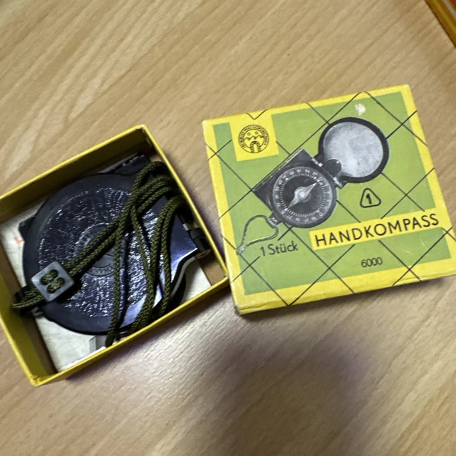 DDR NVA 60ER Jahre Kompaß Marschkompaß VEB Freiberger neuwertig OVP ...