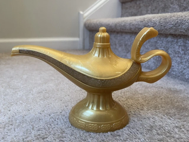 DISNEY &ALADDIN& WILL Smith Talking & Moving Magic Genie Lamp Gold Toy ...