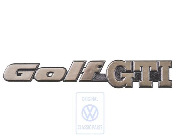 VW GOLF MK2 Rear Golf GTI Badge Emblem Satin Black and Chrome New ...
