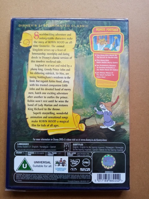 ROBIN HOOD (DVD, 2002) Walt Disney Classics (New & Sealed) Uk Seller £ ...