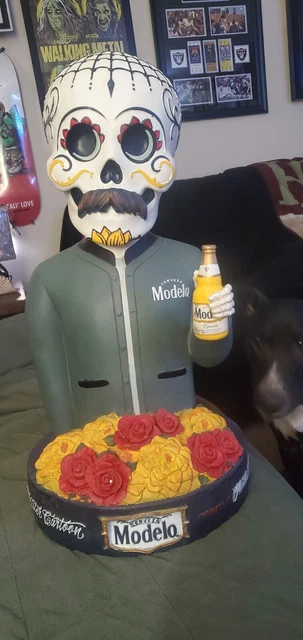 MR. CARTOON MODELO Beer Day Of The Dead Bobble Head Statue bar display ...