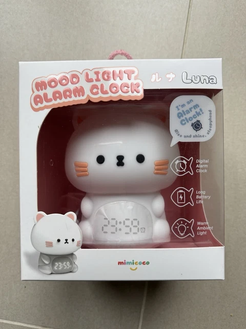 MIMICOCO MOOD LIGHT alarm clock, white cat new in box £13.20 - PicClick UK