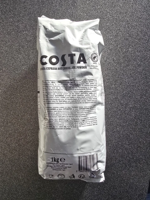 COSTA HOT CHOCOLATE Powder 1kg Bag 02/2026 expiry £12.99 - PicClick UK