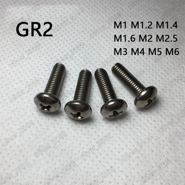 DIN84 SLOTTED PAN Head Screws GR2 Titanium alloy Screws M1.4 M1.6 M2 M3 M4 M5 M6 $18.75 ...