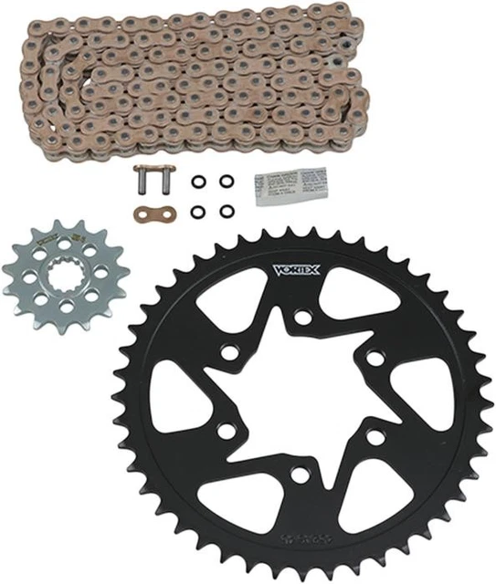 VORTEX V3 WSS Chain & Sprocket Kit with Steel Rear Gold 14/42T 520SX3 ...