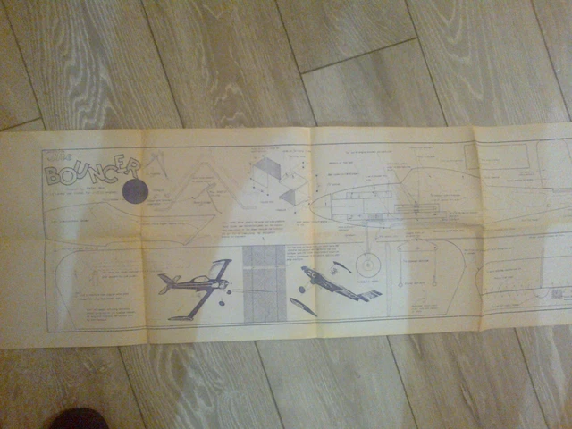 BOUNCER CONTROL LINE Trainer Plan & Instruction Sheet By Aeromodeller ...