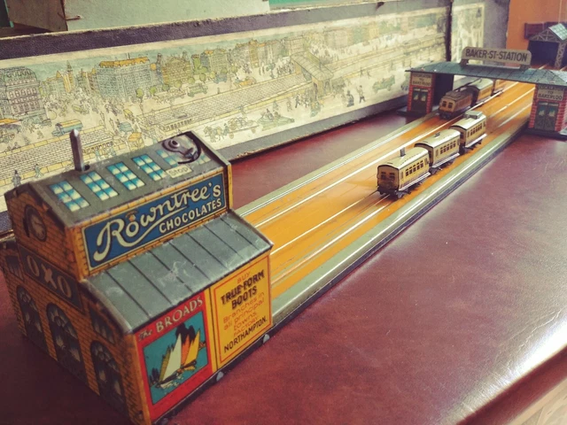 GROSSE RARITÄT 1920ER JDN Distler Untergrundbahn Trolley Blechspielzeug ...