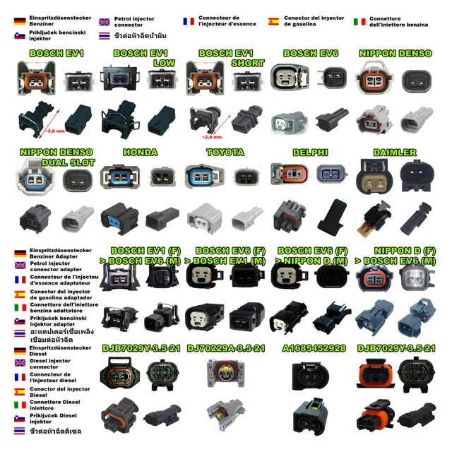 CONECTOR INYECTOR - BOSCH A1685452928 (SET) inyección fcc auto coche ...