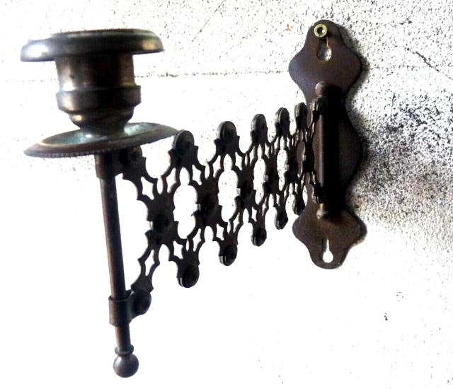 ANCIEN BOUGEOIR piano ou mural /Chandelier- applique en Acordeon ... ANCIEN BOUGEOIR piano ou mural /Chandelier- applique en Acordeon ...