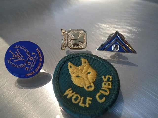ORIGINAL VINTAGE SCOUT Wolf Cub Girl Guide Badge Pins Be Prepared Lapel ...