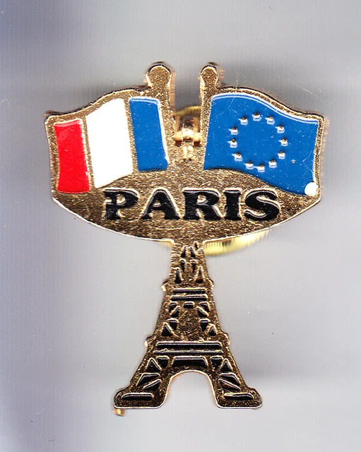 RARE PINS PIN'S .. Tourisme Drapeau Flag Europe Tour Eiffel Tower Paris ...