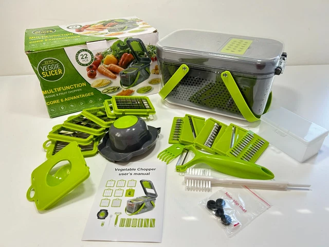 VEGETABLE CHOPPER SLICER Salad Fruit Mandolin Dicer Cutter Peeler ...