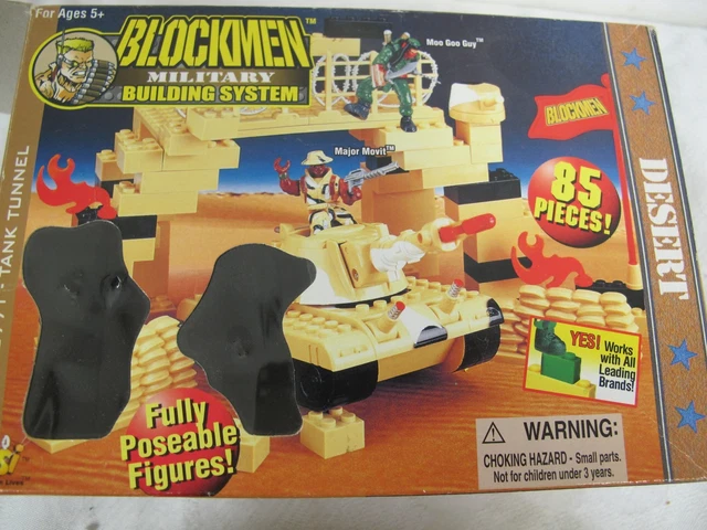 BLOCKMEN DSI TOYS Military Building System Blocks Tank Tunnel Works ...
