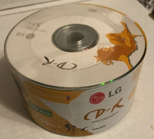 50 PACK LG CD-R CDR 52X 700MB 80Min Blank Recordable Media Disc $17.09 ...