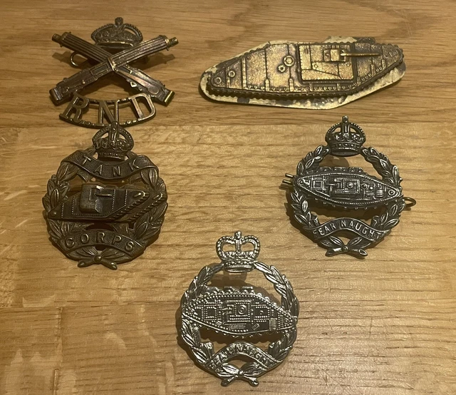 TANK CORPS, ARMOURED Corps & Machine Gun Corps Royal Naval Division Cap ...