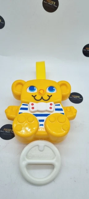 VINTAGE 1988 MATCHBOX Pull String Musical Teddy Bear Cot Toy Moving ...