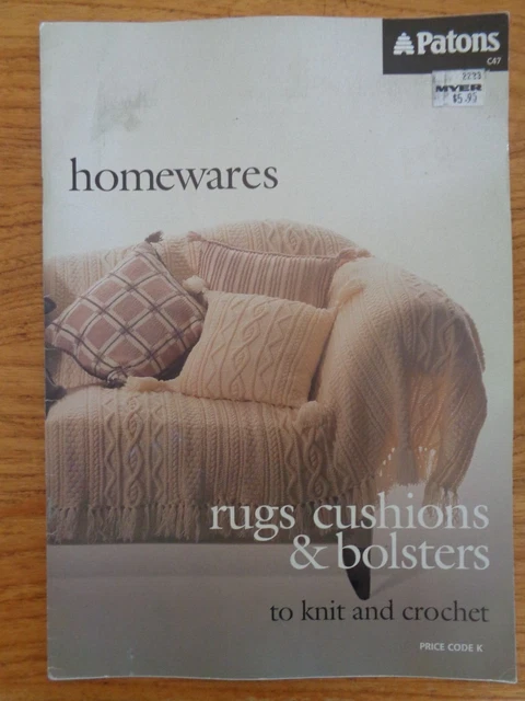 PATONS KNITTING PATTERN C47-Homewares Rugs Cushions & Bolsters To Knit ...