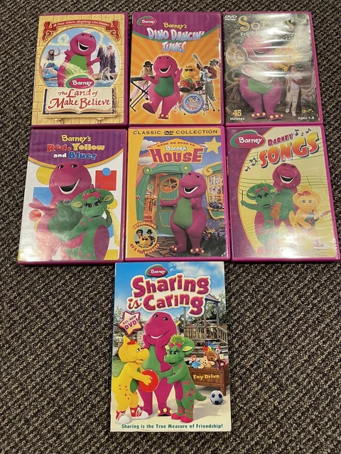 BARNEY THE PURPLE Dinosaur DVD Lot of 7 Children Toddler Educational ...