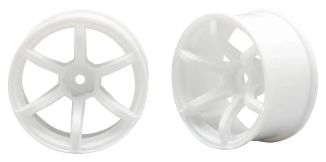 ARRIVAL(WHITE) 2PCS DRIFT 6-Spoke Wheel Offset 8mm Yokomo RP-6213W8A £ ...