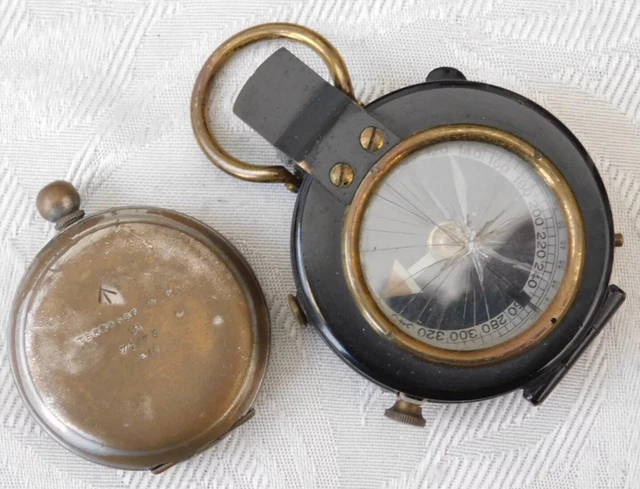 WW1 WORLD WAR One 1918 Dated Military Compass + 1 Other - Both With ...