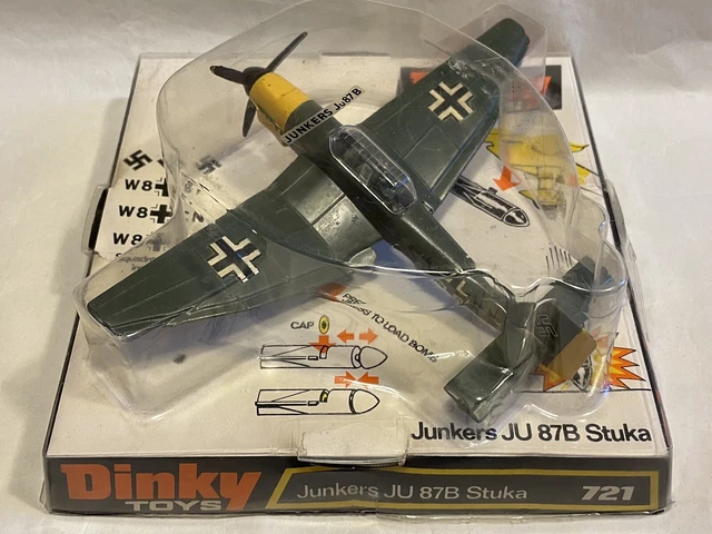 DIECAST DINKY TOYS Luftwaffe Junkers Ju-87 Stuka Ww2 Dive Bomber Plane ...