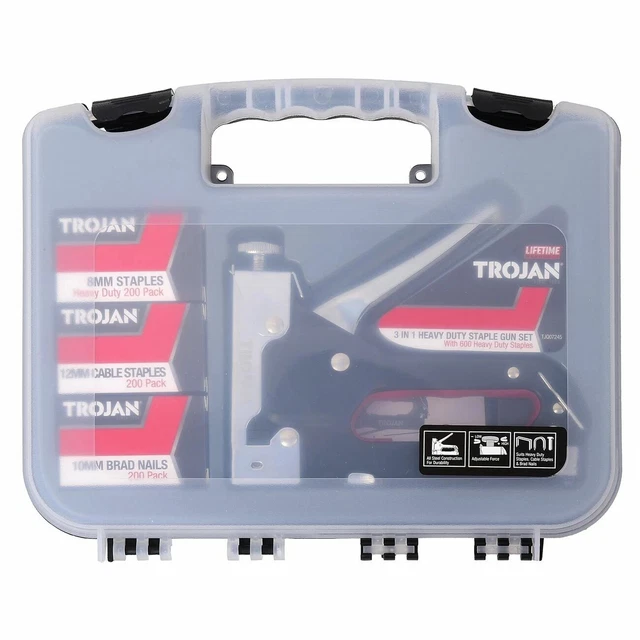 TROJAN 3 IN 1 Heavy Duty Staple Gun Set $44.95 - PicClick AU