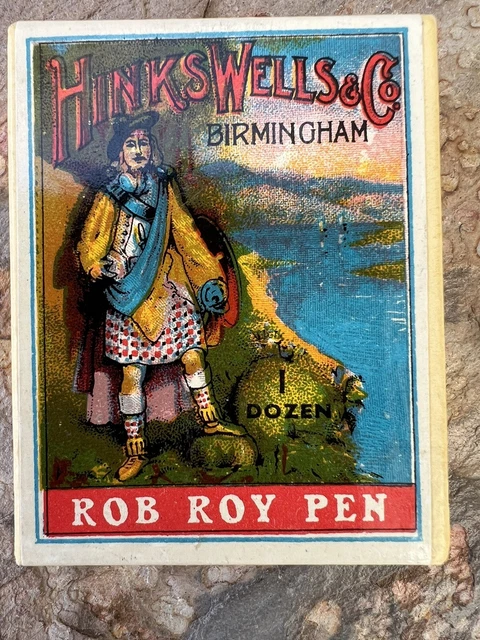 VINTAGE UNOPENED BOX of Hinks Wells & Co Birmingham, Rob Roy dip Pen ...