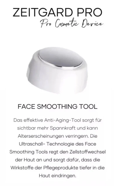 ZEITGARD PRO FACE Smoothing Tool Ultraschall Anti-Aging EUR 59,99 ...