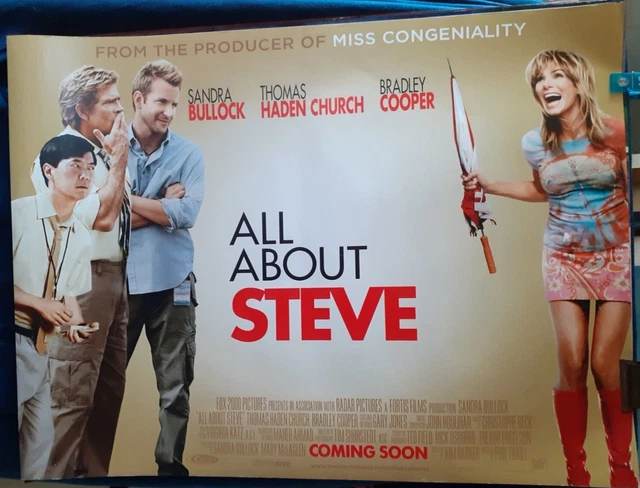 ALL ABOUT STEVE Sandra Bullock Bradley Cooper Original Quad Original ...
