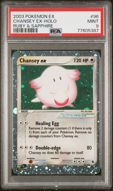 POKÉMON 2003 EX Ruby & Sapphire Chansey EX 96/109 PSA 9 £120.00 ...