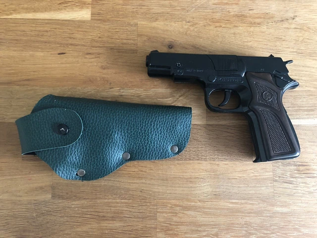 GONHER TOY POLICE Revolver 8 Shot Cap Gun 125 Black Die Cast Metal VTG ...