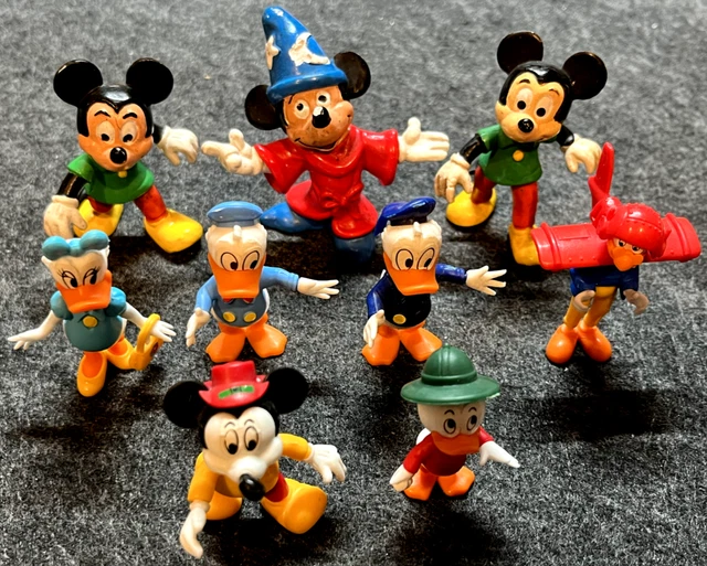 VINTAGE WALT DISNEY Various Vinyl & Plastic Figures Mickey Mouse Donald ...