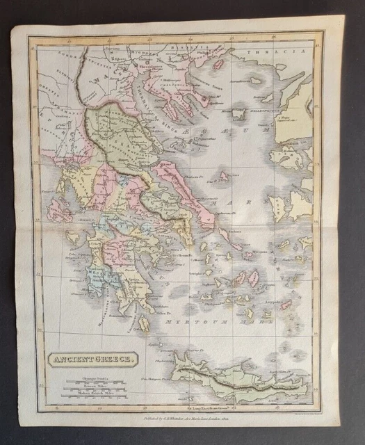 ANTIQUE (1827) MAP of Ancient Greece - Neele & Sons - Rev. J Goldsmith ...