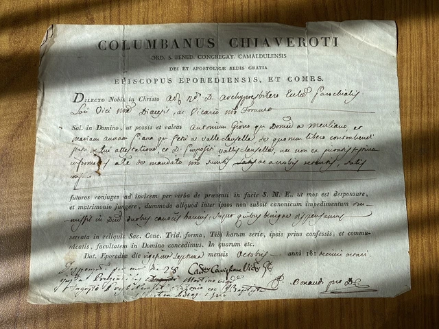 ANCIENNE LETTRE EN Latin Manuscrit Columbanus Chiaveroti Du 1818 88 EUR ...