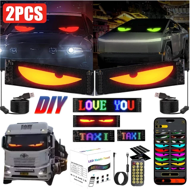 2X TRUCK-SPECIFIC DEVIL'S Eye LED-Screen Car Eye Light Truck Dynamic ...