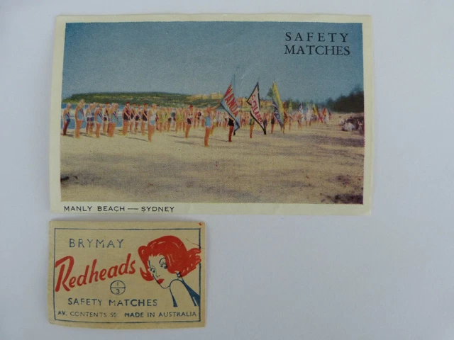 FEDERAL SAFETY MATCHES MATCHBOX Label Manly Beach 1958 $4.50 - PicClick AU