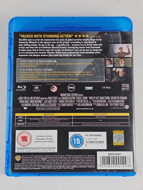 BODY OF LIES Blu-ray Region B - VGC - Mint Disc £5.94 - PicClick UK