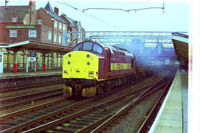 35MM RAILWAY COLOUR Negative Class 37 503 at Crewe £1.95 - PicClick UK
