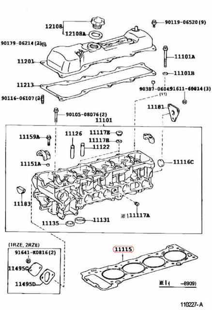 TOYOTA GENUINE CYLINDER head gasket 4RUNNER Land Cruiser Hiace 11115 ...