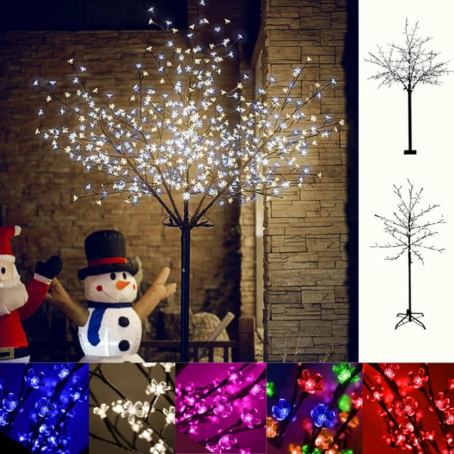 CHRISTMAS LIGHT BLOSSOM Tree Lit LED Outdoor 5ft 6ft 7ft 8ft Garden ...
