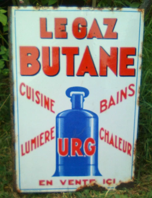 PLAQUE ÉMAILLÉE PUBLICITAIRE ancienne BUTANE EUR 300,00 - PicClick DE
