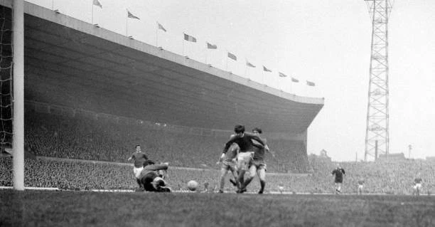 MANCHESTER UNITED FORWARD George Best has his shot saved at po- 1968 ...