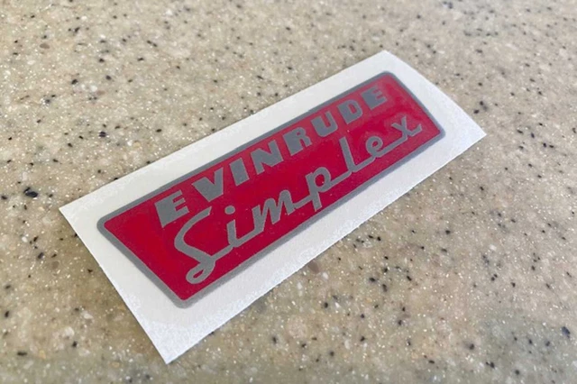 EVINRUDE VINTAGE OUTBOARD Motor Control Box Decal Simplex + FREE ...