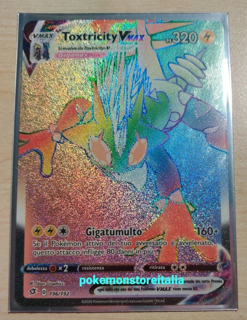 CARTA POKEMON TOXTRICITY V MAX VMAX 196/192 HYPER FRAGORE RIBELLE IN ...