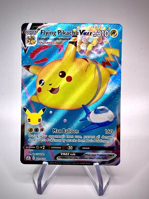 POKÉMON TCG FLYING Pikachu VMAX Celebrations 007/025 Holo Ultra Rare ...