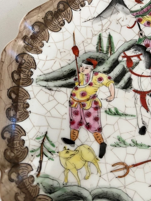 VINTAGE HAND PAINTED Chinese Porcelain Plate Macau 8" Made for Hanging ...